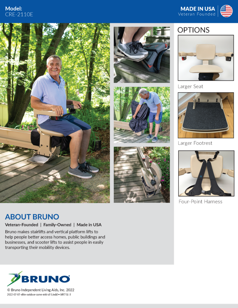 Bruno Elite Curved Outdoor Stairlift - Stairlift Store
